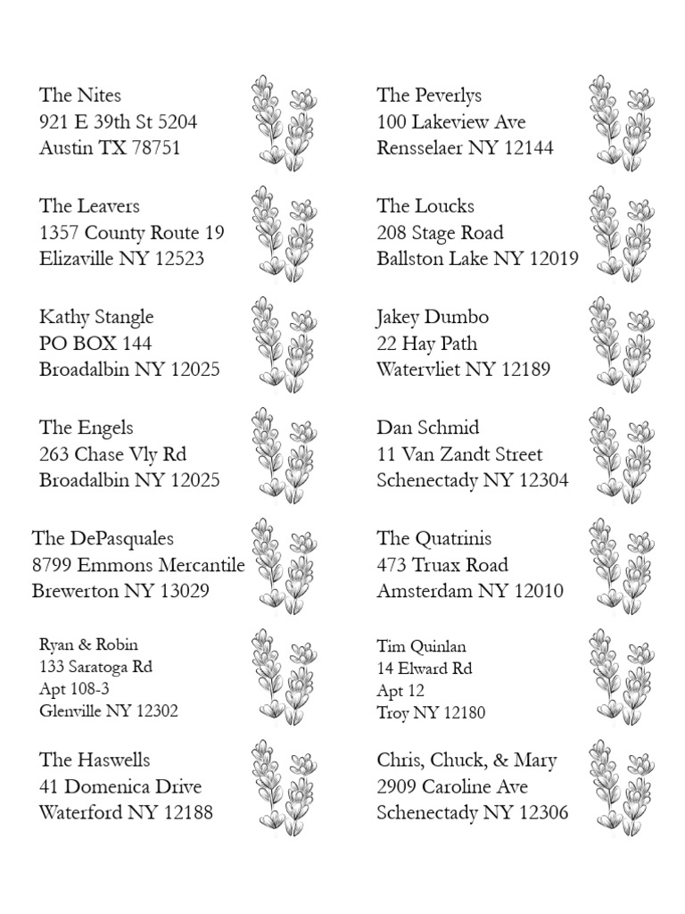 A Very 18262 Address Labels | PDF