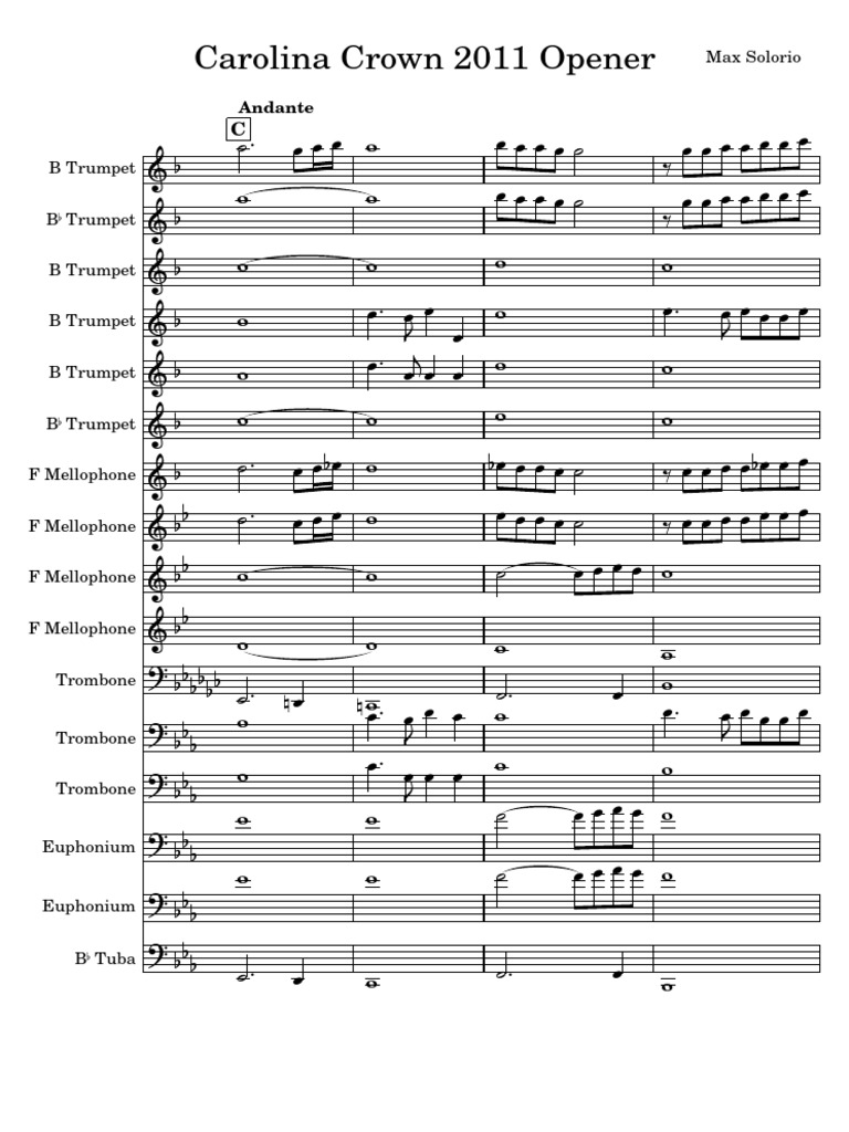 Carolina Crown 2011 Opener | PDF | Music Technology | Marching Bands