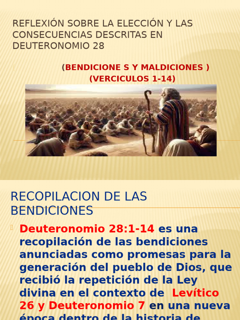 Bendiciones y Maldiciones en Deuteronomio 28 | PDF | Bendición | Libro ...