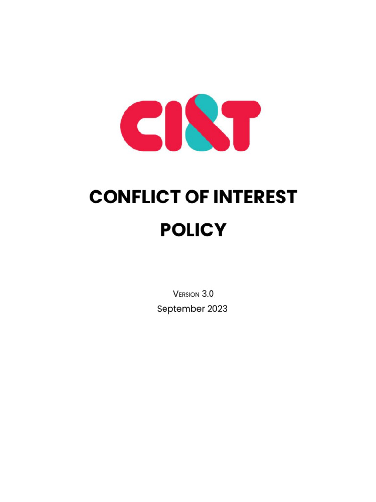 Conflict of interest policy PDF Sarbanes Oxley Act Conflict Of