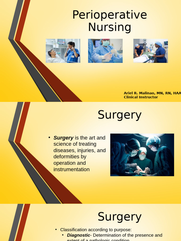 Perioperative Nursing Overview | PDF | Anesthesia | Surgery