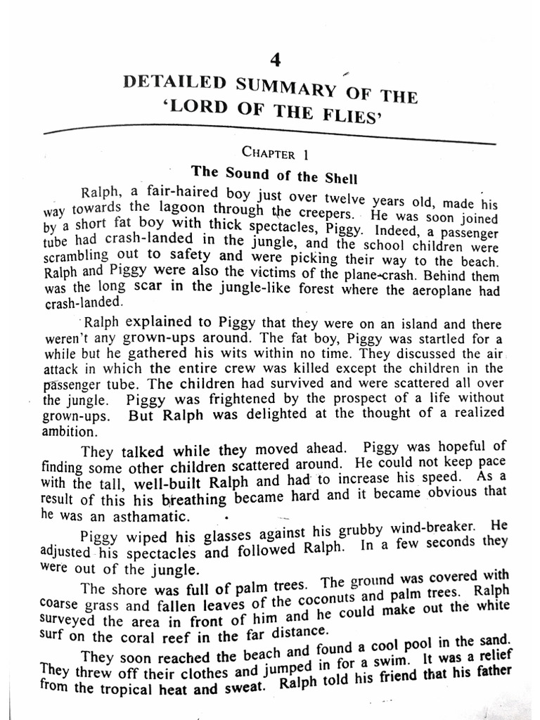 The Lord of the Flies- Summary | PDF