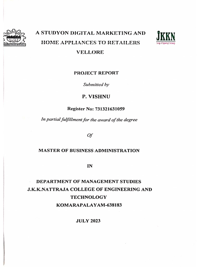 P.vishnu - Project Report | PDF