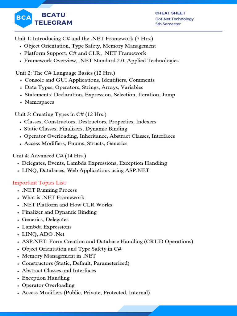 Dot Net | PDF