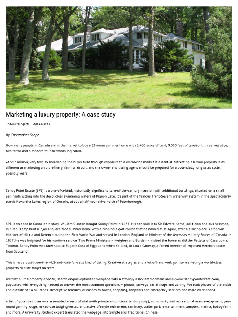 Marketing A Luxury Property - A Case Study - REM - Real Estate Magazine ...