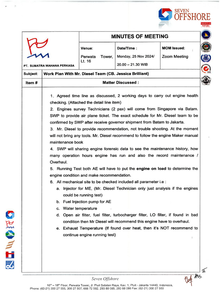 MOM 25 Nov 2024 With Mr.choo & Crew JB | PDF