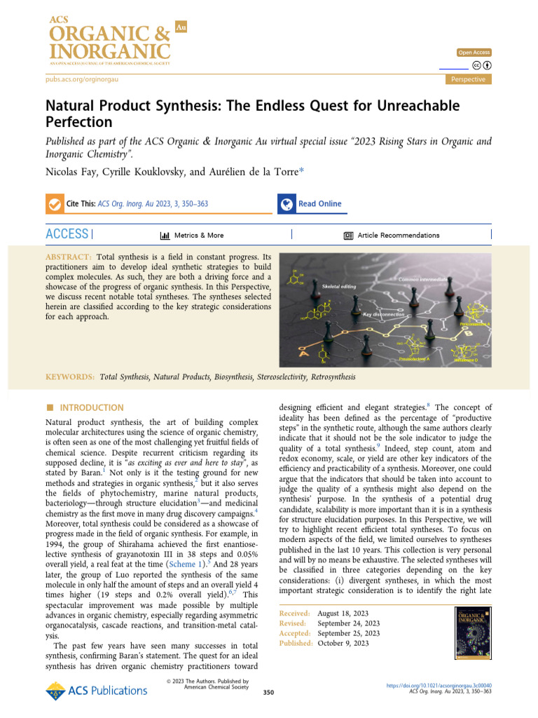 "Natural Product Synthesis Advances" | PDF | Organic Synthesis | Ester