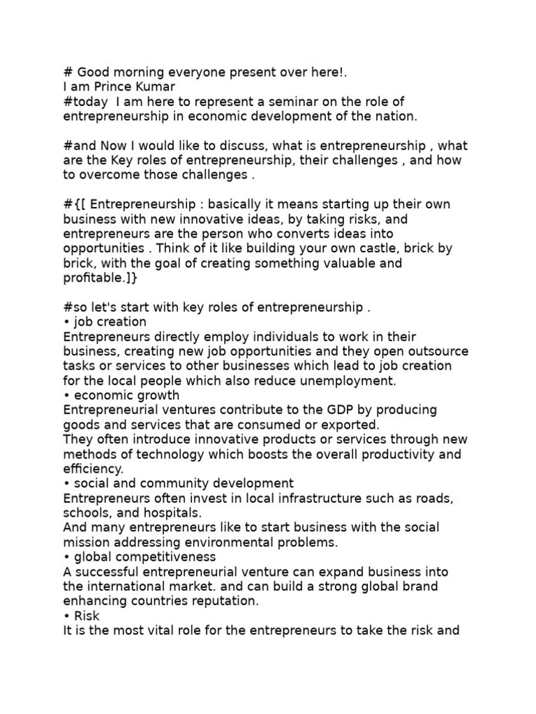 # Good Morning Everyone Presen | PDF | Entrepreneurship | Economies