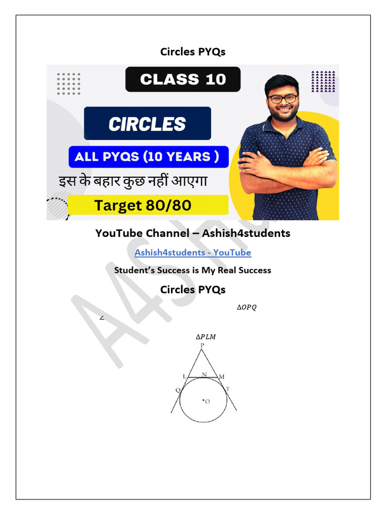 10.Circles PYQs | PDF | Circle | Triangle