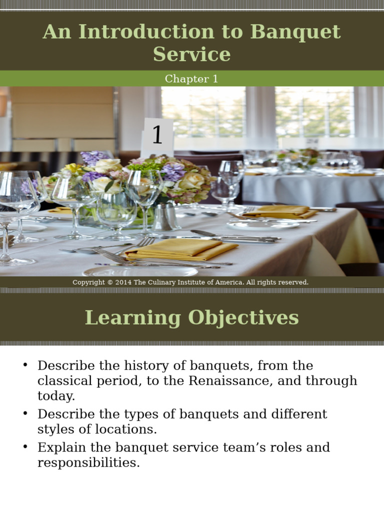 Lesson 2 - Introduction To Banquet Service | PDF | Waiting Staff | Restaurants