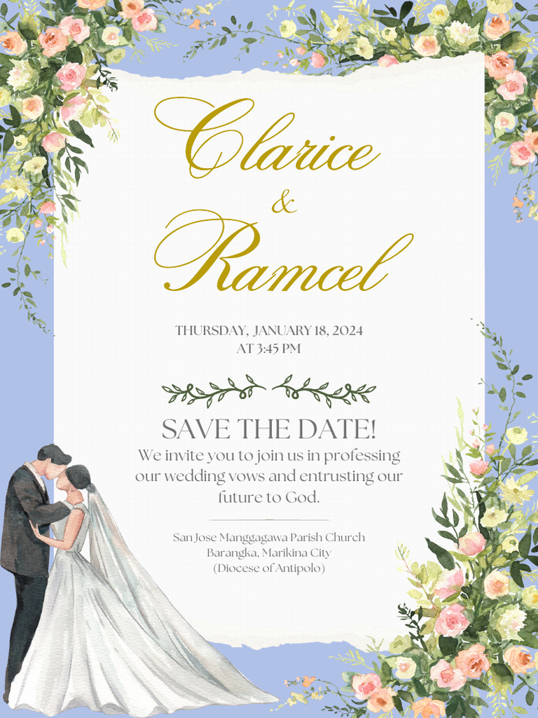 Clarice Ramcel Wedding Invitation | PDF | Wedding | Marriage, Unions ...
