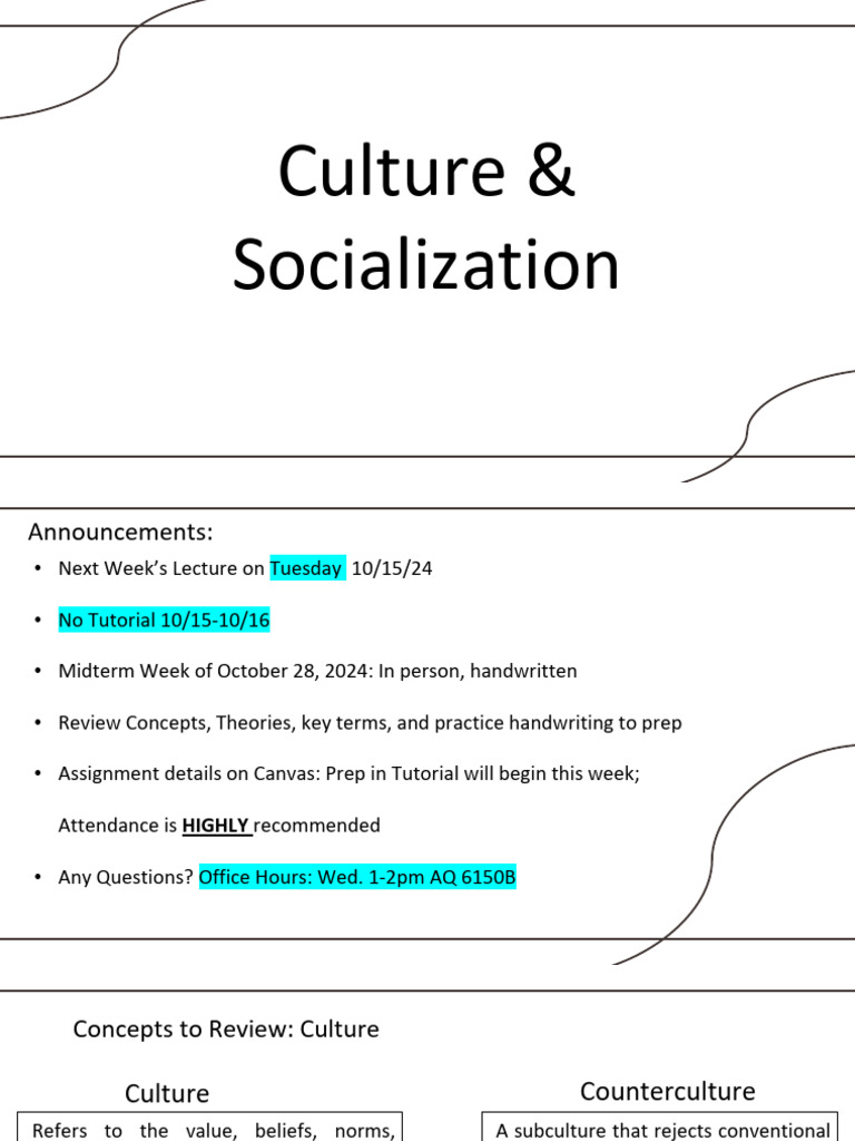 Culture and Socialization | PDF | Socialization | Social Psychology