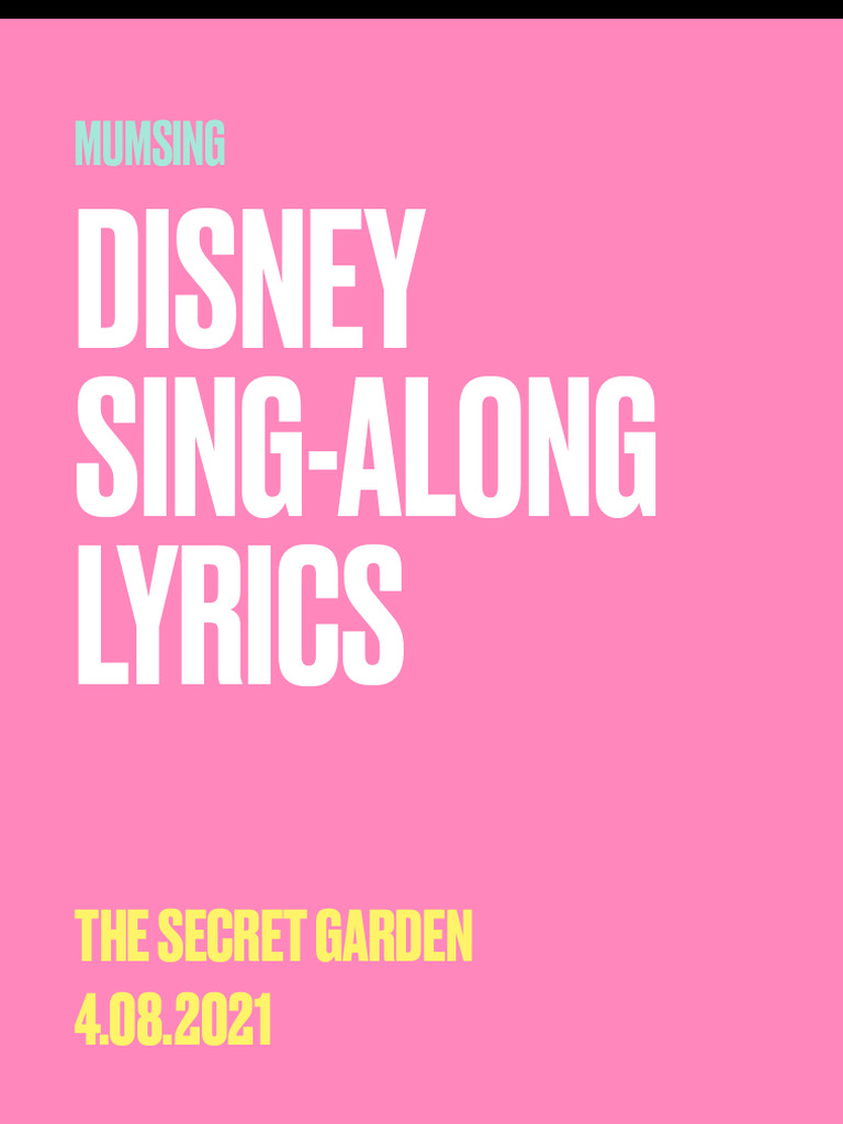 Disney Singalong 2021 Lyrics | PDF
