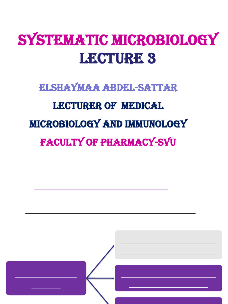 Lect. 3 Systematic Microbiology-1 | PDF | Bacillus | Escherichia Coli