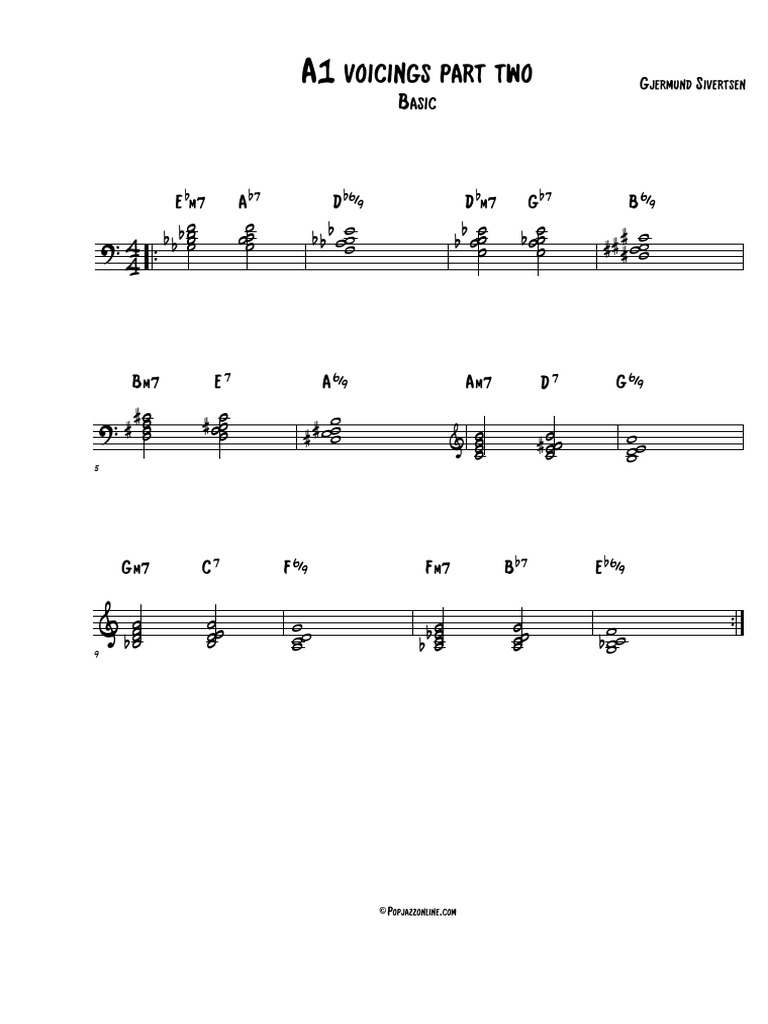 A Voicings Basic Ebm7 Ab7 Db69 | PDF