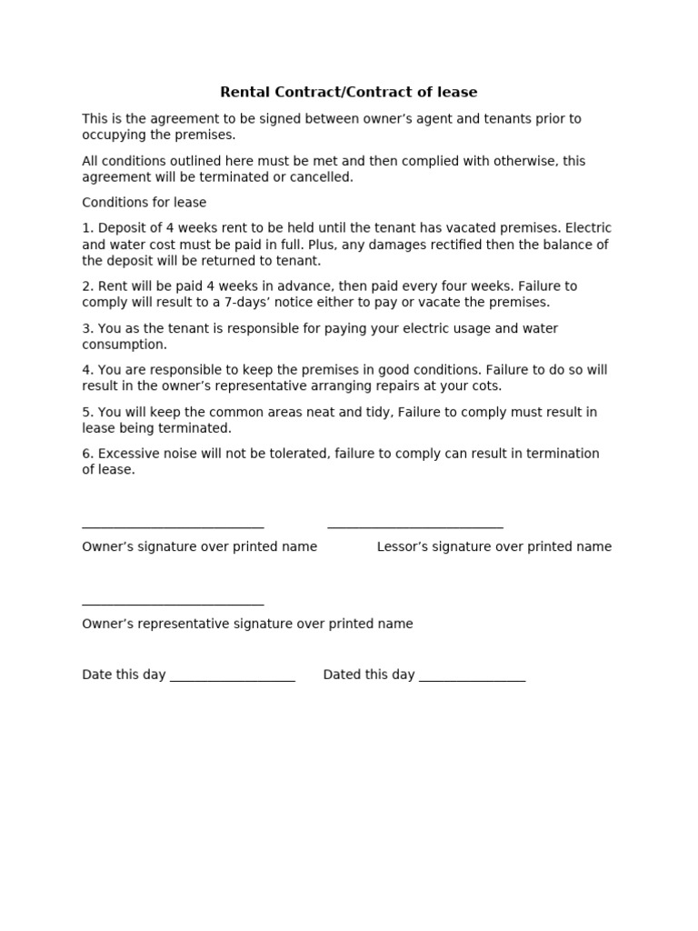 English version_contract of lease | PDF