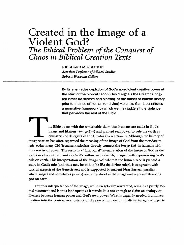 Created in The Image of A Violent God TH | PDF | Genesis Creation ...
