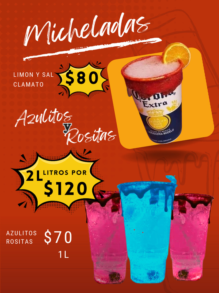 Menú Micheladas Llamativo Rojo y Amarillo.pdf | PDF