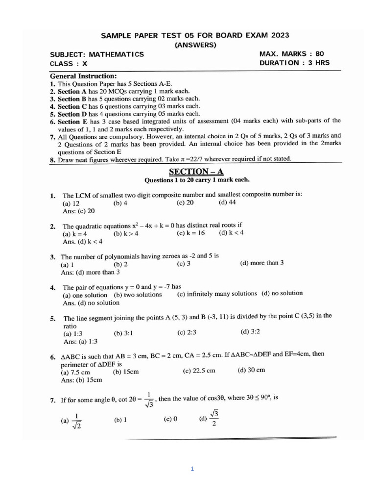 Ans X - SP - 05 | PDF