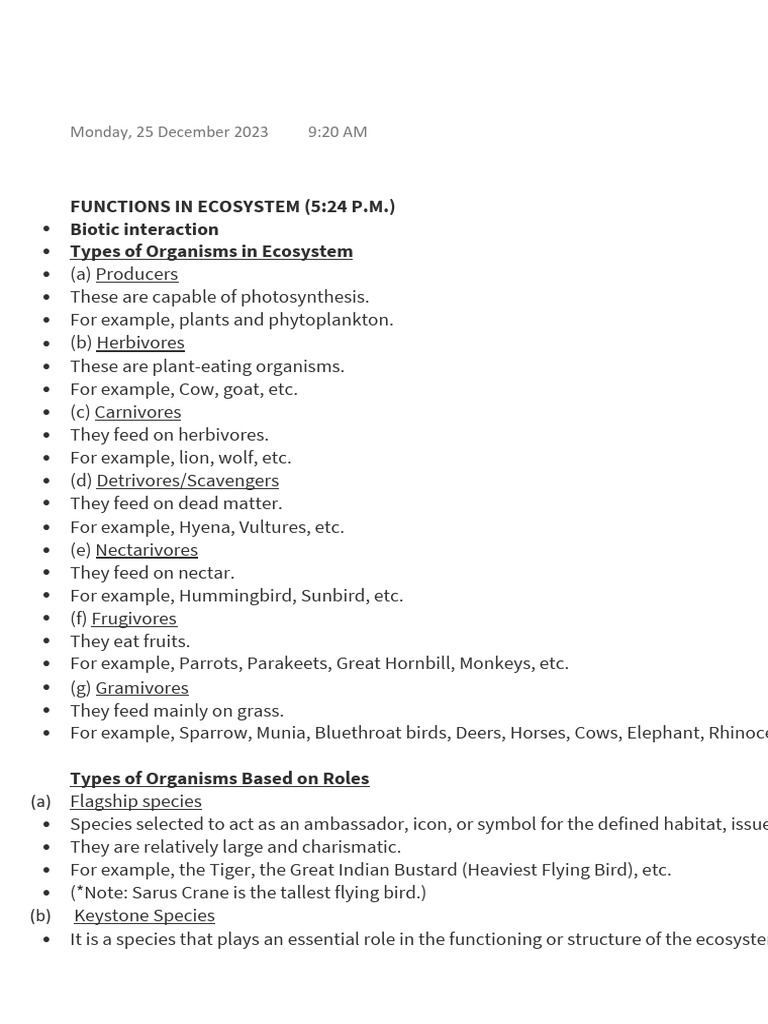 Functions in Ecosystem (524 P.M.) | PDF | Tiger | Ecology