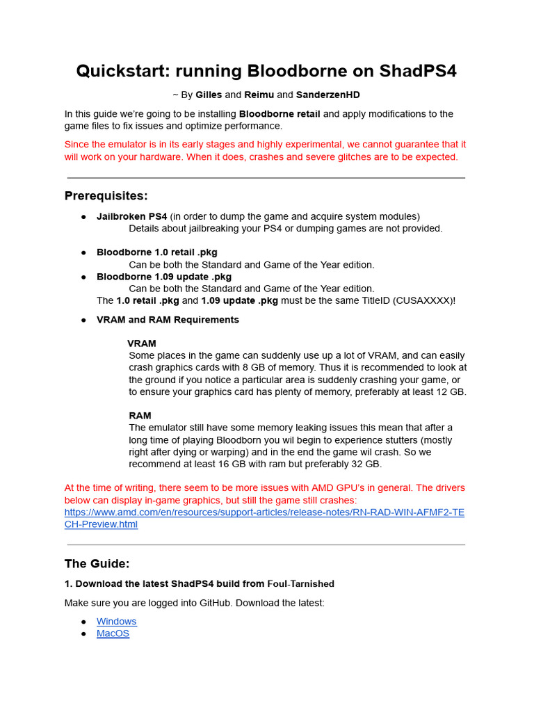 ShadPS4 Bloodborne Quickstart | PDF | Frame Rate | Computer File