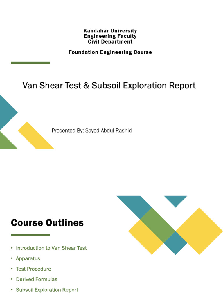 Van Shear Test and Subsoil Report Guide | PDF | Soil Mechanics ...