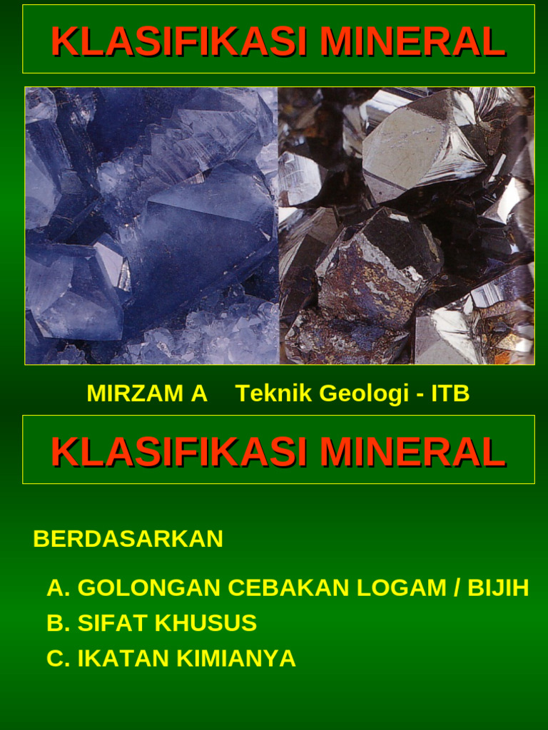 Minggu 7 (Klasifikasi mineral) | PDF