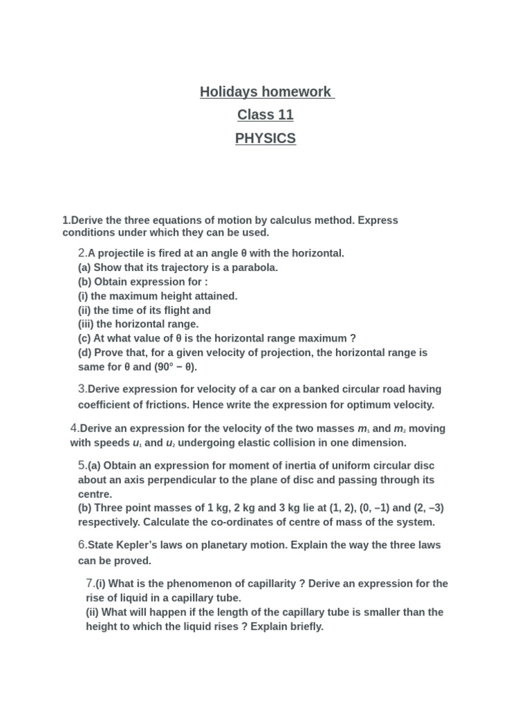 Class 11 Worksheet | PDF