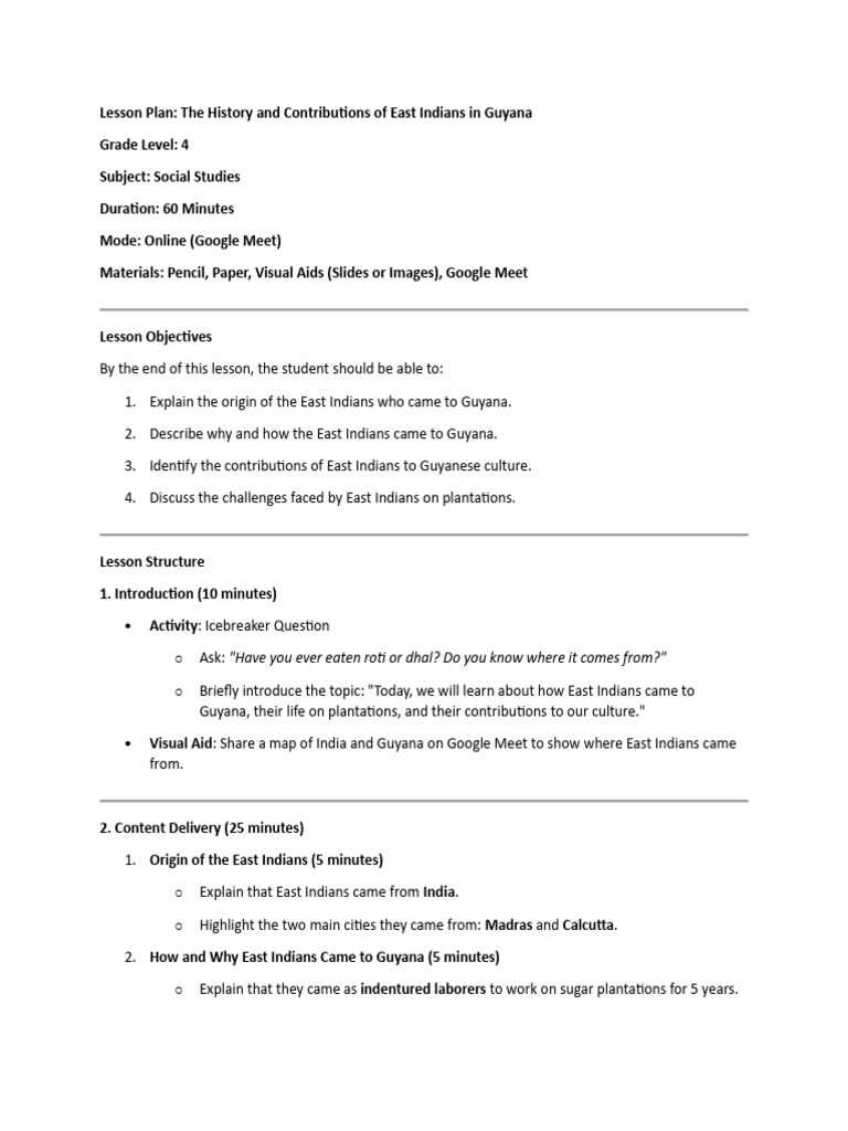 Wk 6 Ss Lesson Plan | PDF