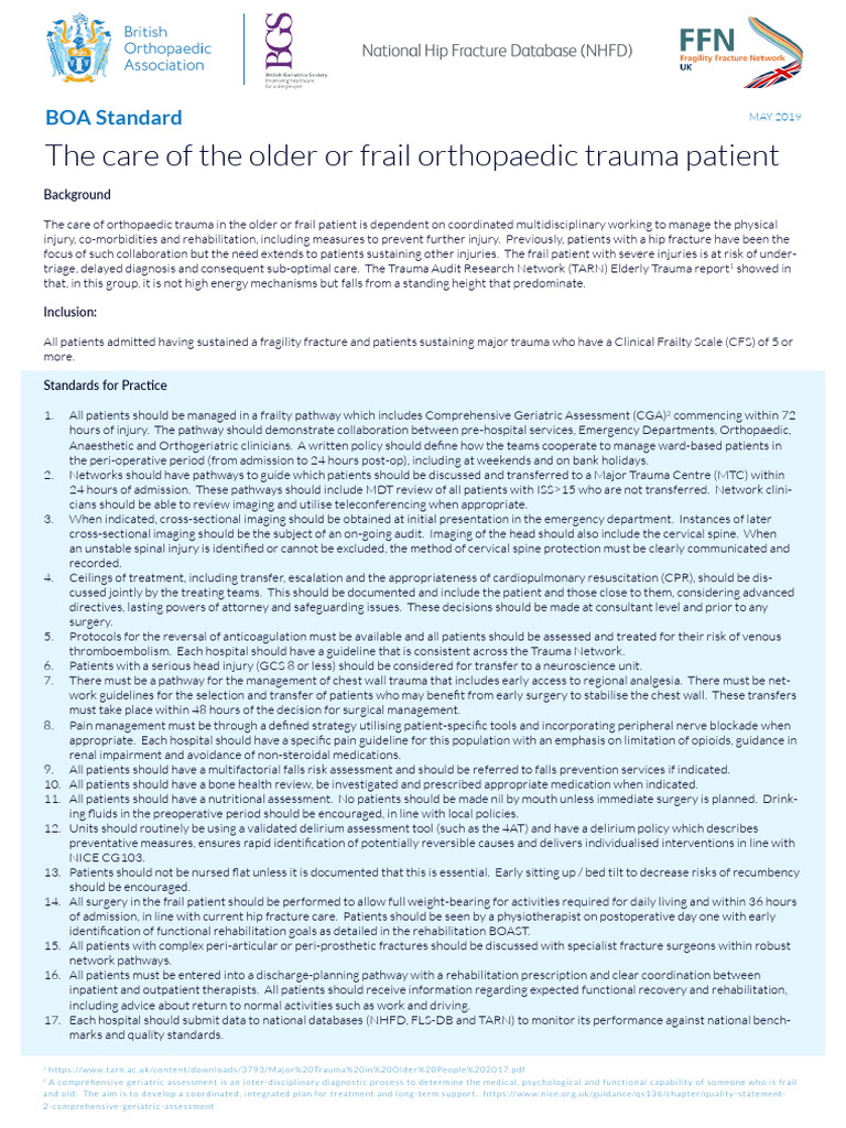 Care for Frail Orthopaedic Trauma Patients | PDF | Physical Therapy ...