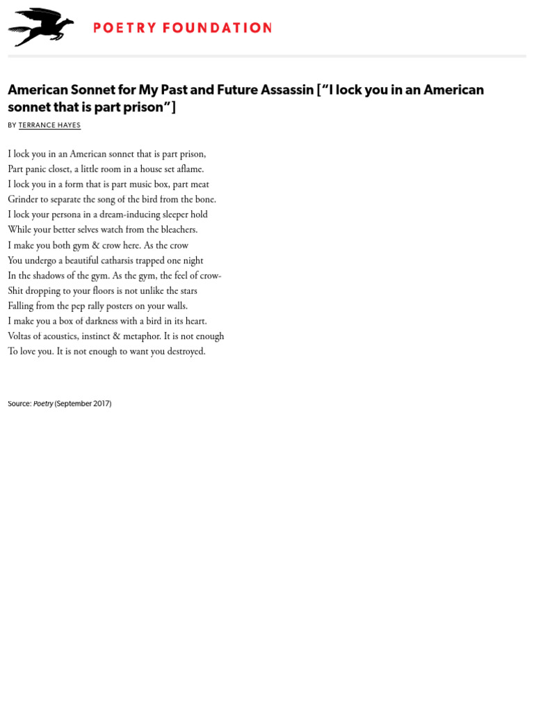 American Sonnet For My Past and Future - The Poetry Foundation | PDF