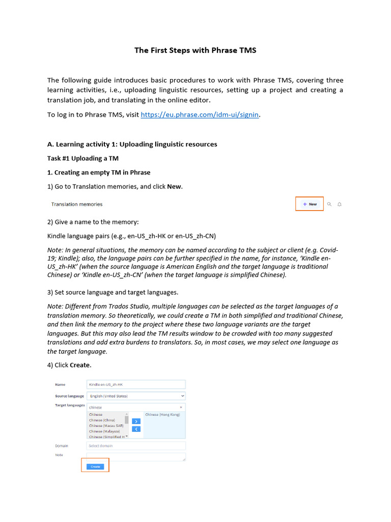 First Steps With Phrase TMS | PDF | Translations | Computing