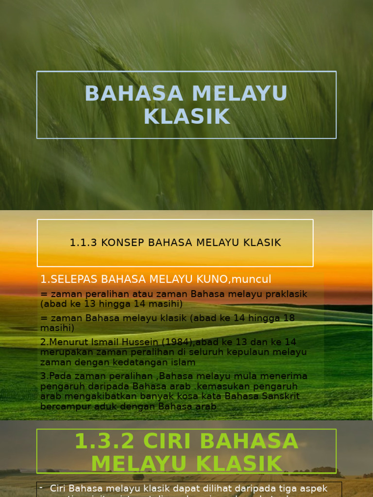 Ciri dan Sejarah Bahasa Melayu Klasik | PDF | Human Communication