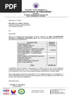 Letter Request For Additional MOOE | PDF