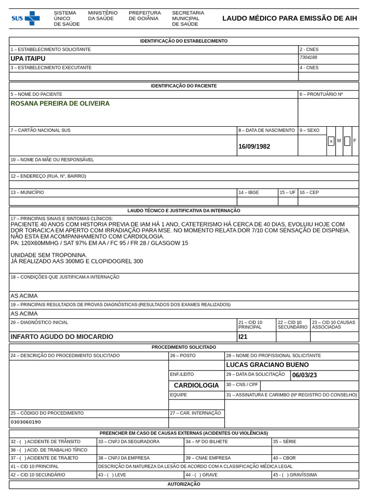 Modelo de Aih | PDF | Doenças e distúrbios | Medicina Clínica