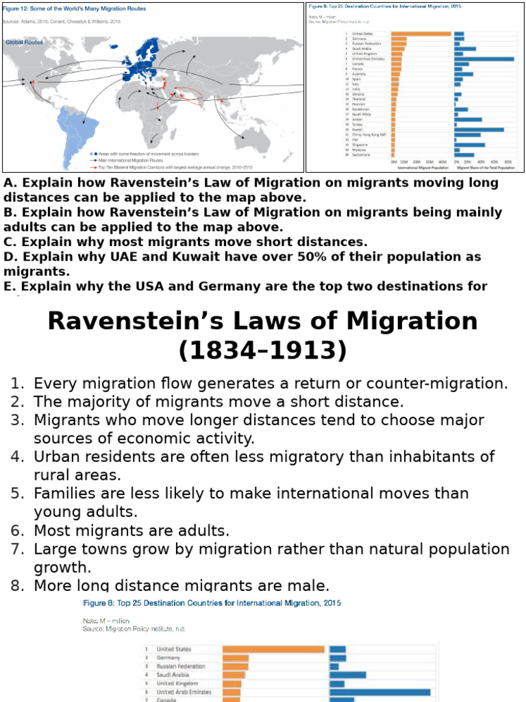 Migration FRQ Ravenstein's Laws | PDF | Immigration | Human Migration