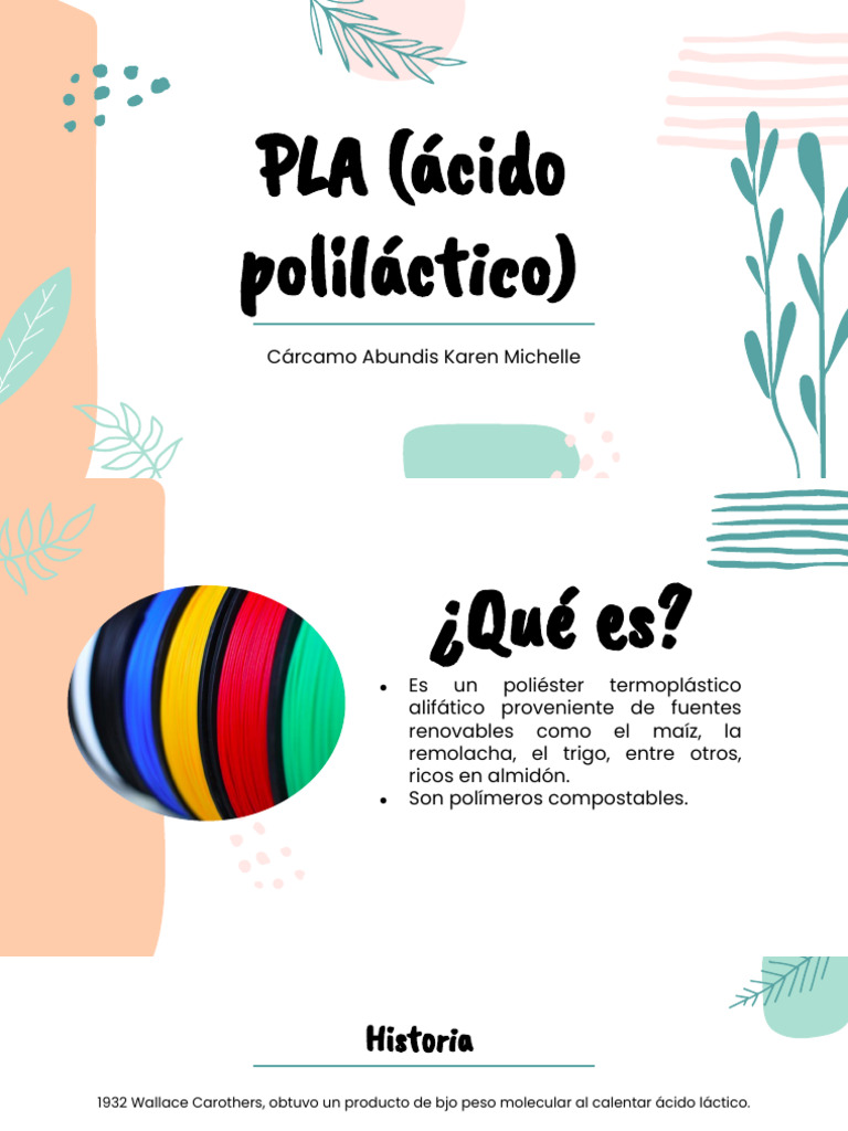 PLA (Acido Polilactico) | PDF | Polímeros | Ácido