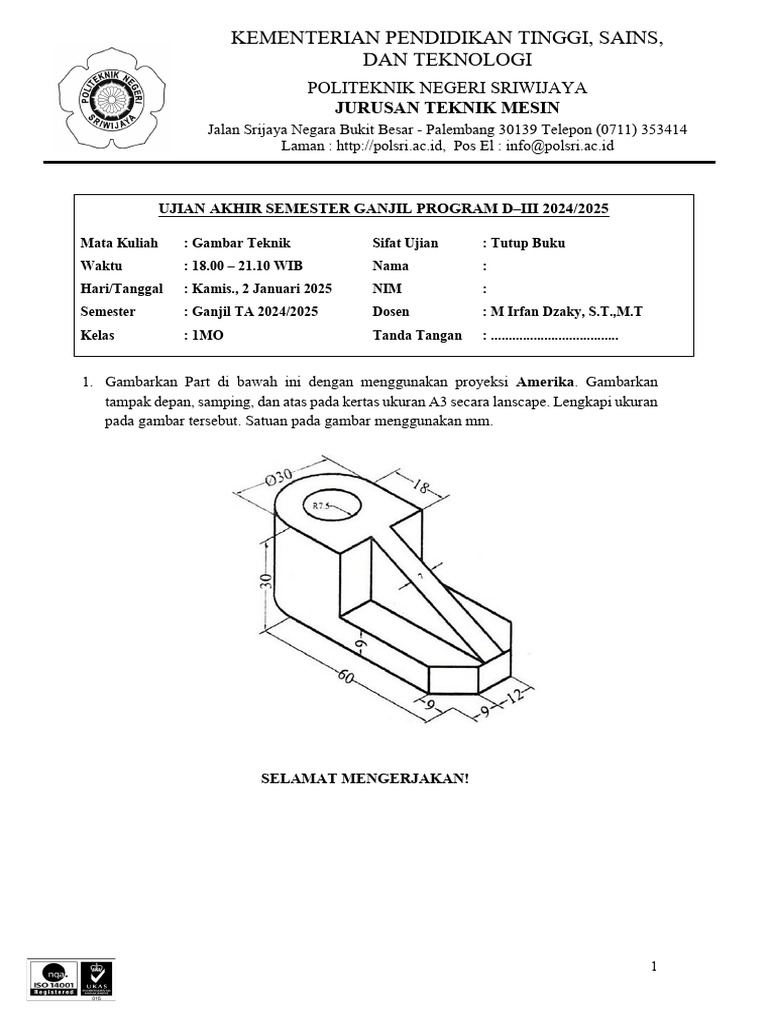 Template Soal Uas Ganjil 24_gambar Teknik | PDF