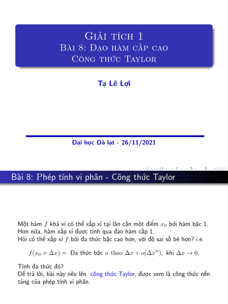 Bai8 PTVPCongThucTaylor | PDF
