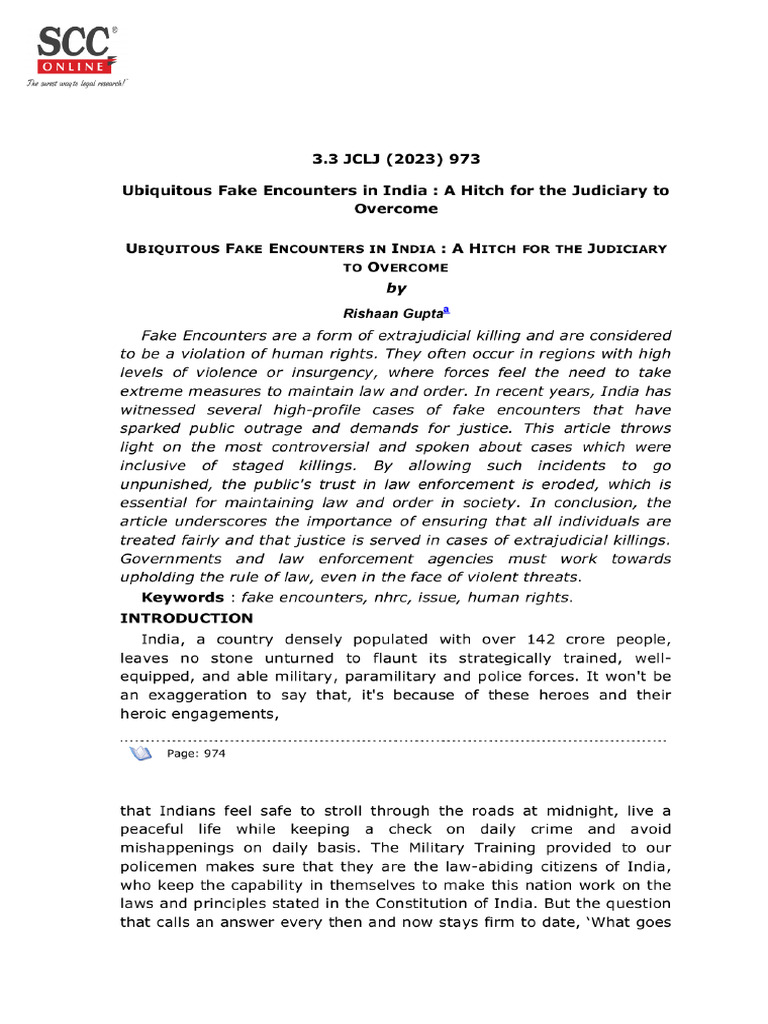 Police Encounter, Article | PDF