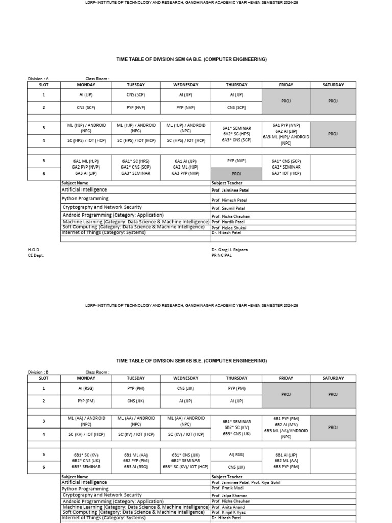 CLASSWISE TIME TABLE - Version 1.1 | PDF | Artificial Intelligence | Intelligence (AI) & Semantics
