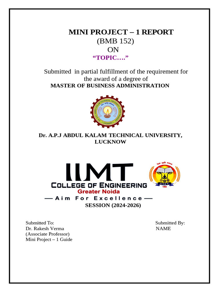 MP-1 Report Format | PDF | Master Of Business Administration