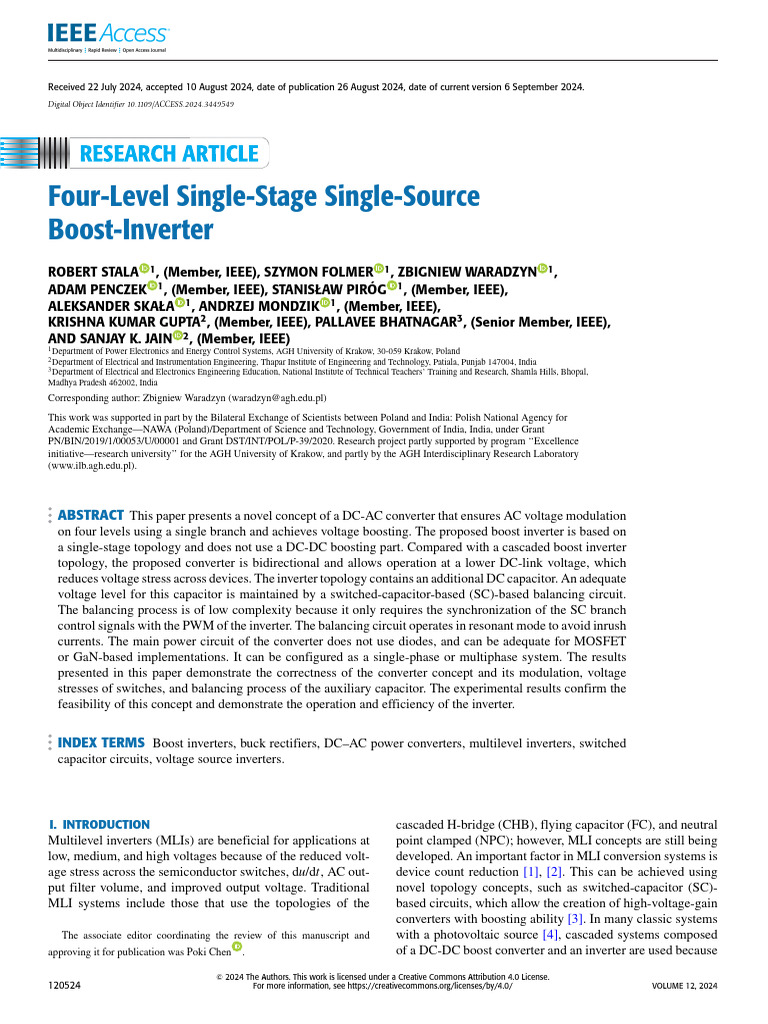 Four Level - Single Stage - Single Source - Boost Inverter | PDF ...