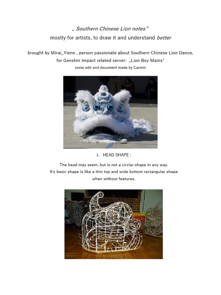 Important_Chinese_Lion_notes | PDF | Shape