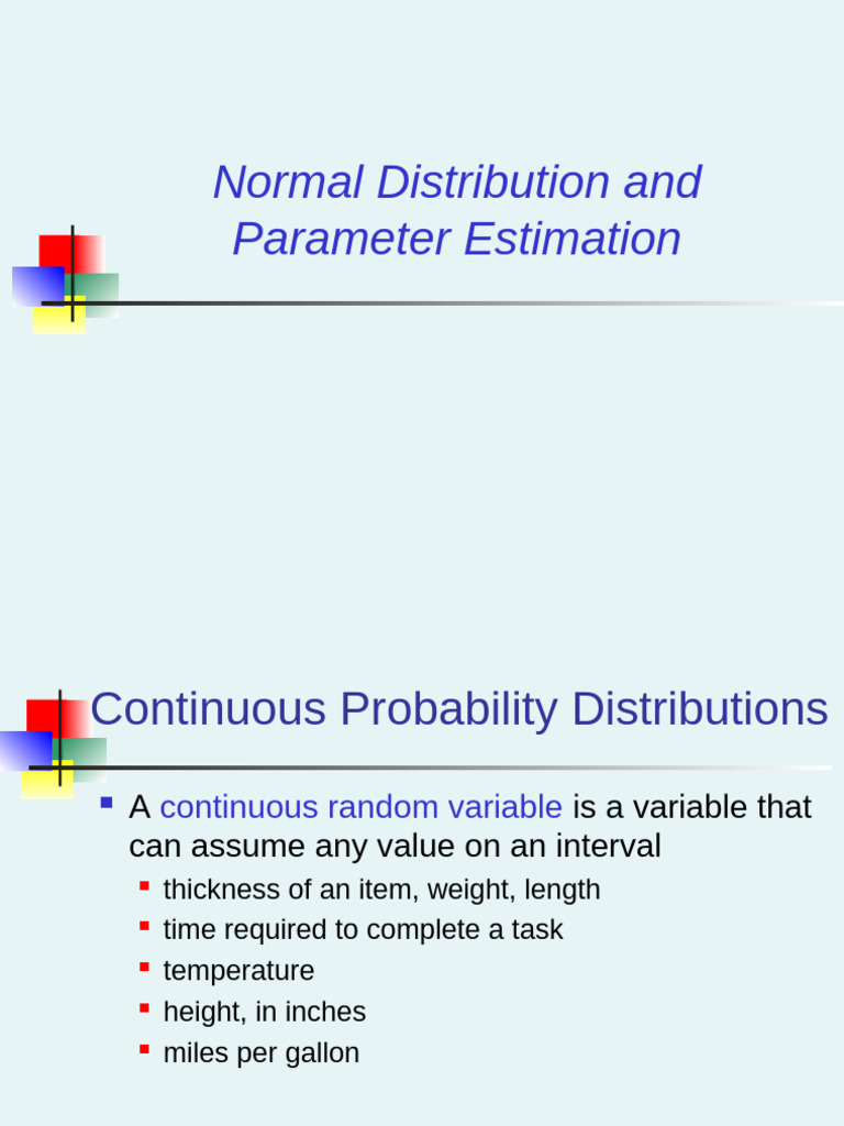 7 Normal Distribution and Parameter Estimation | PDF | Normal Distribution | Probability ...