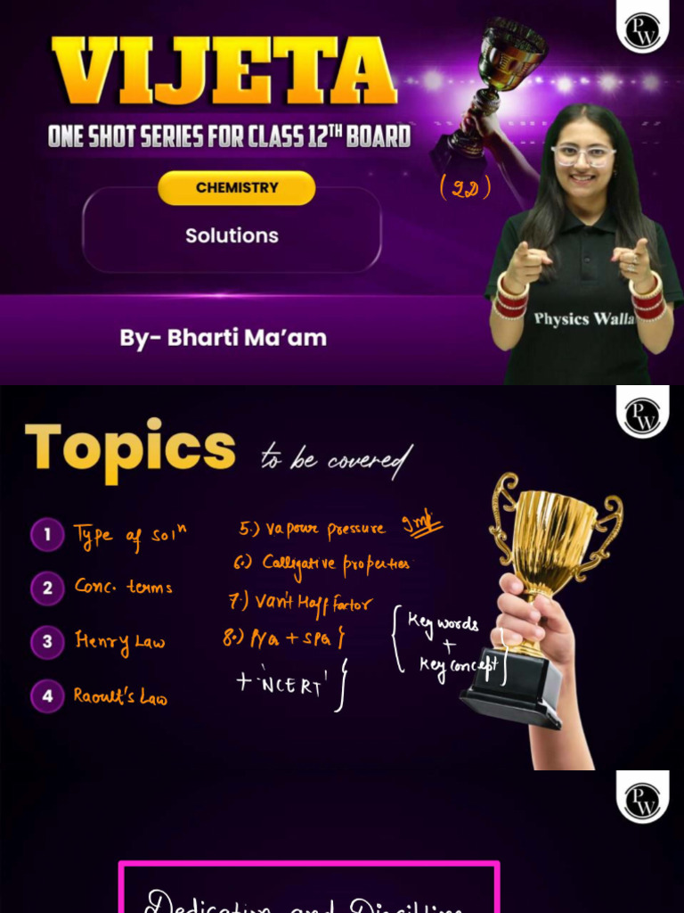 Solutions: Class Notes - Vijeta 2025 | PDF