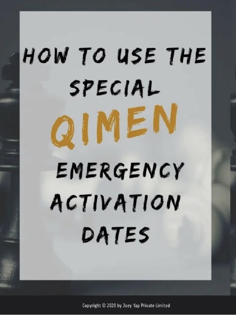 How to Use the Special Qimen Emergency Activation | PDF