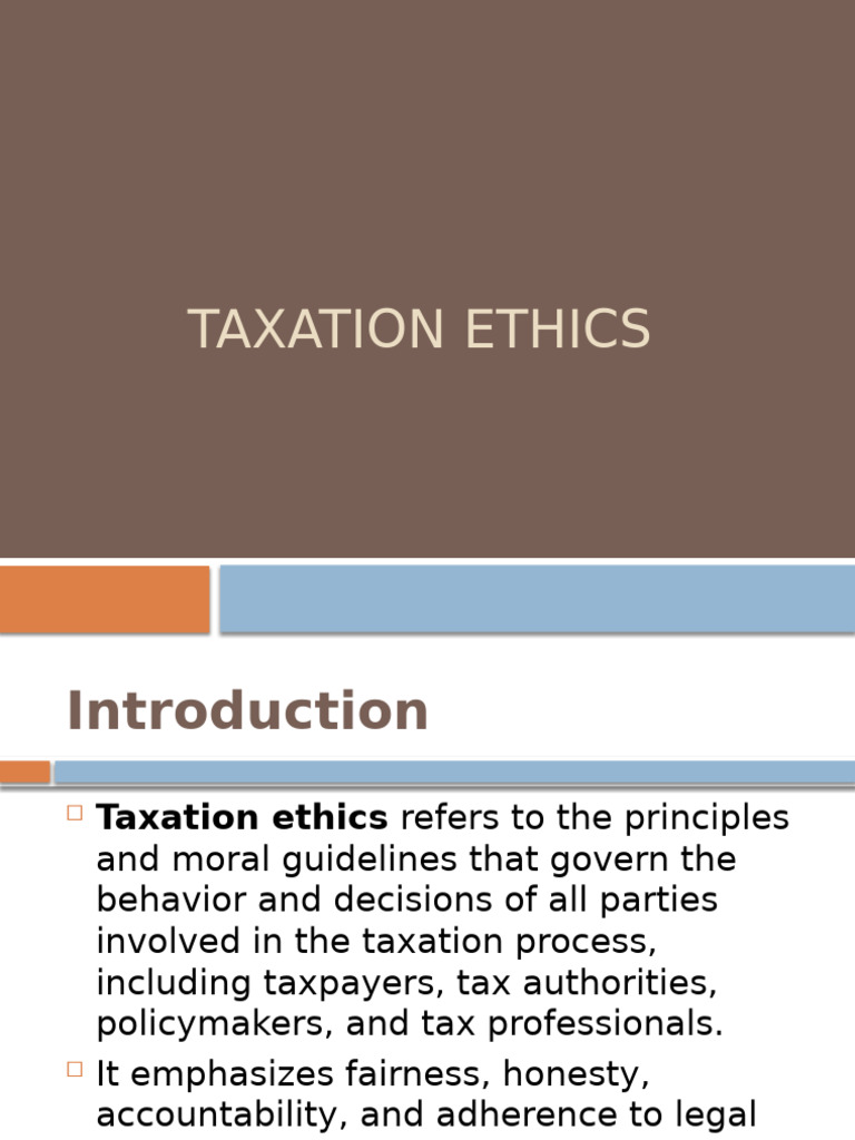 Taxation Ethics | PDF