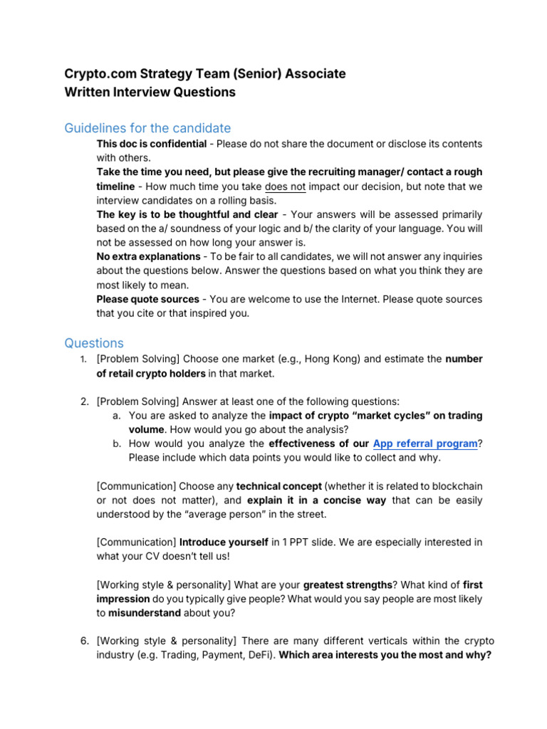 Written Interview Questions | PDF