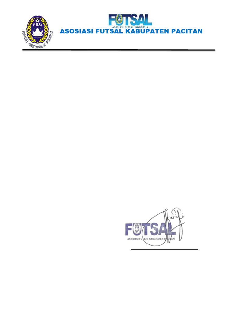 Undangan Rapat Futsal Pacitan 2024 | PDF